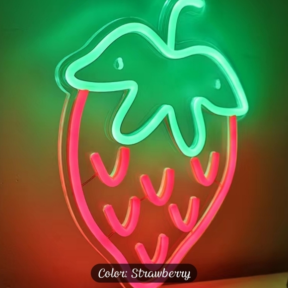idk | Other | Strawberry Led Neon Lught | Poshmark